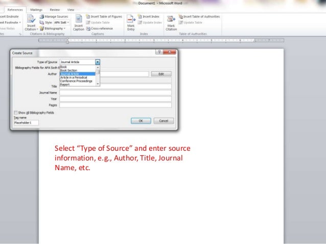 Tips for building reference pages using MS Word
