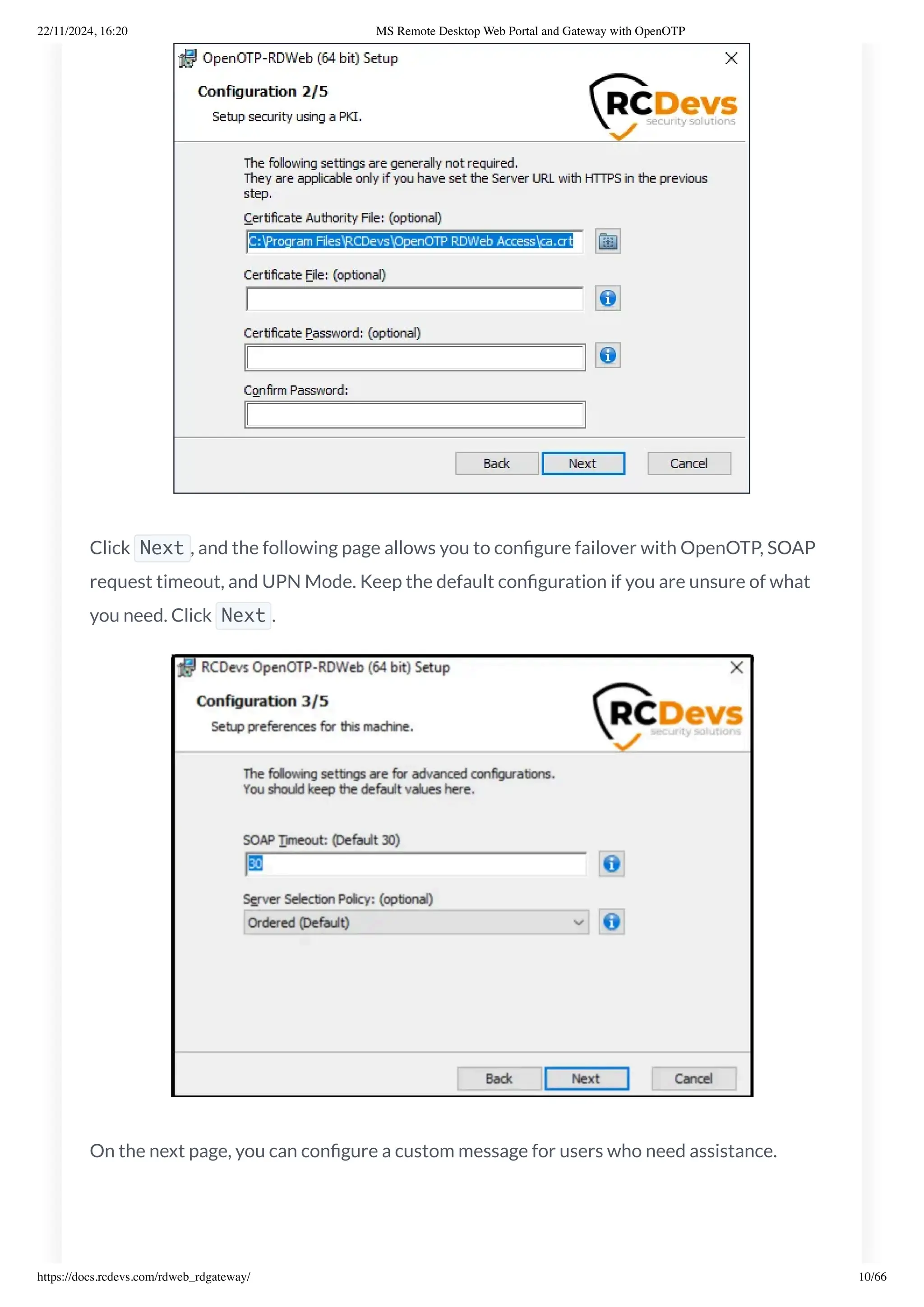 MS Remote Desktop Web Portal and Gateway With OpenOTP | PDF