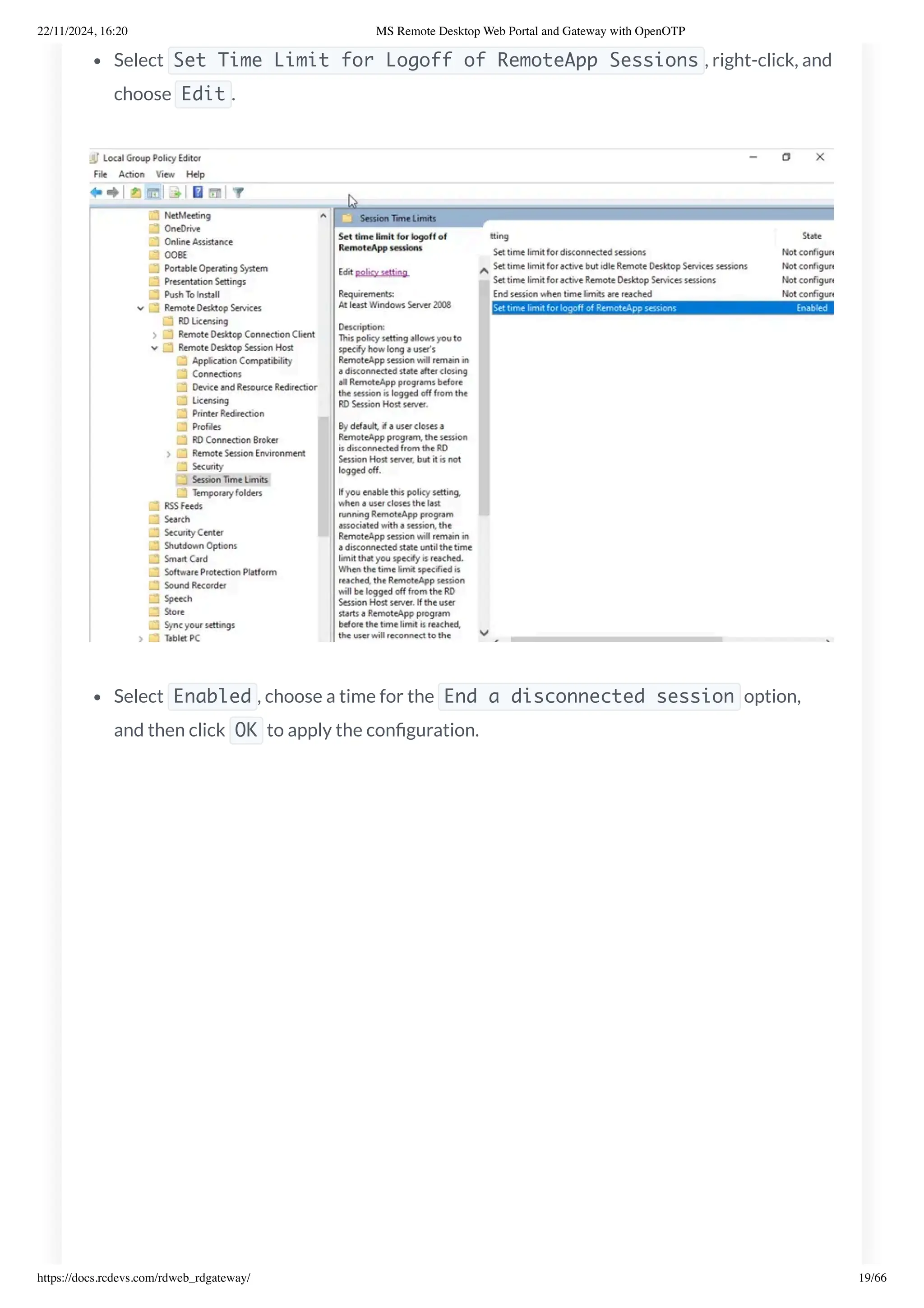 MS Remote Desktop Web Portal and Gateway With OpenOTP | PDF