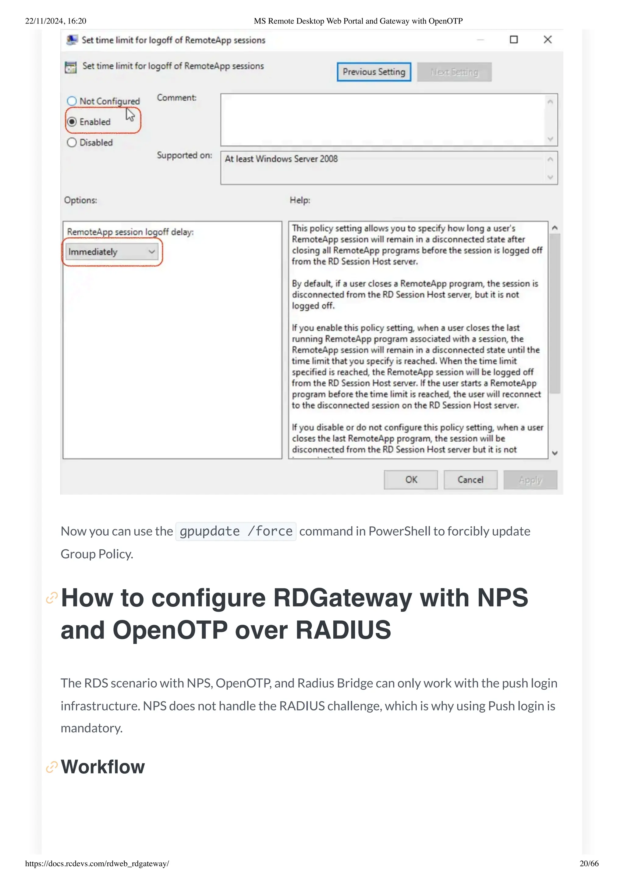 MS Remote Desktop Web Portal and Gateway With OpenOTP | PDF
