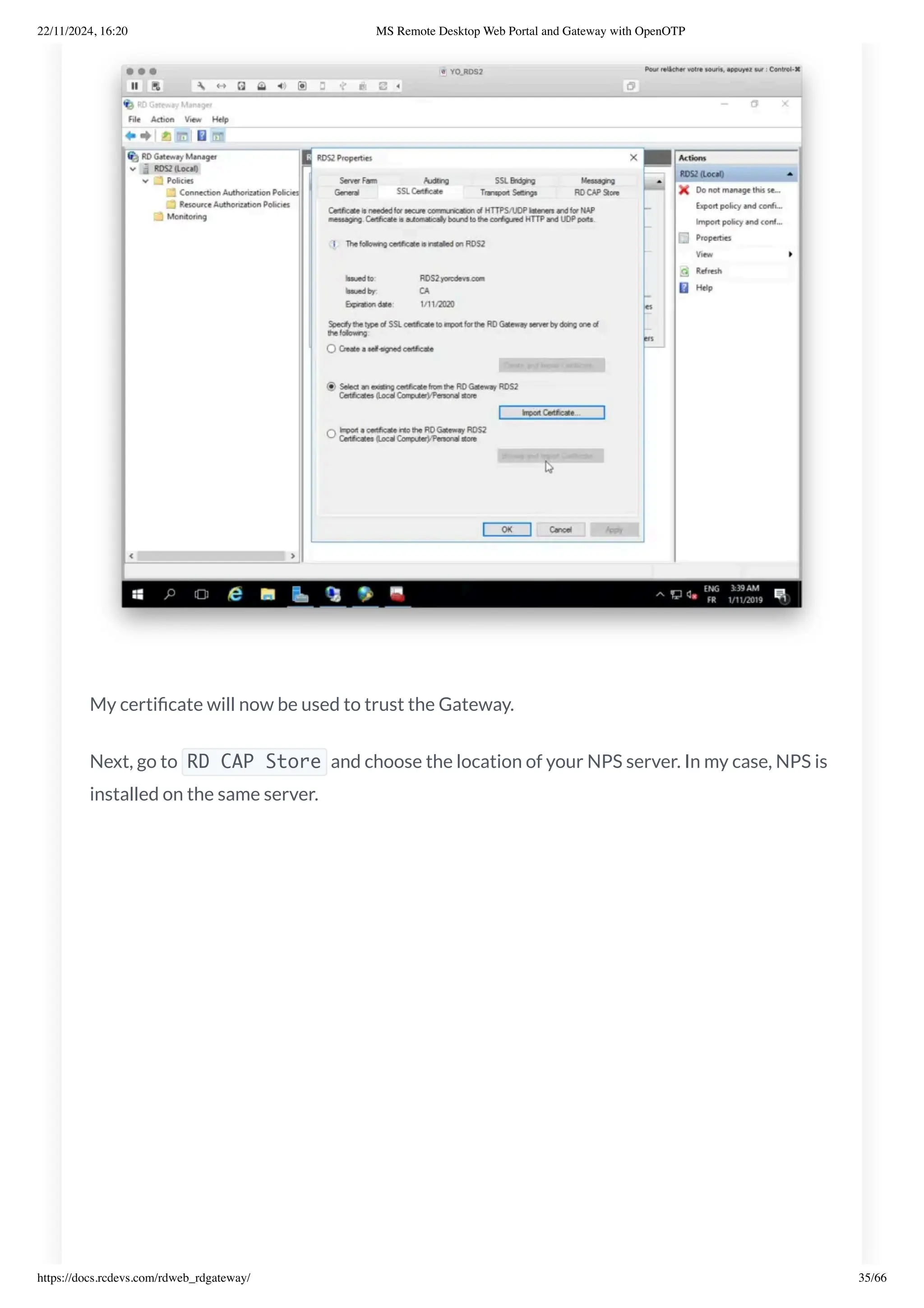 MS Remote Desktop Web Portal and Gateway With OpenOTP | PDF