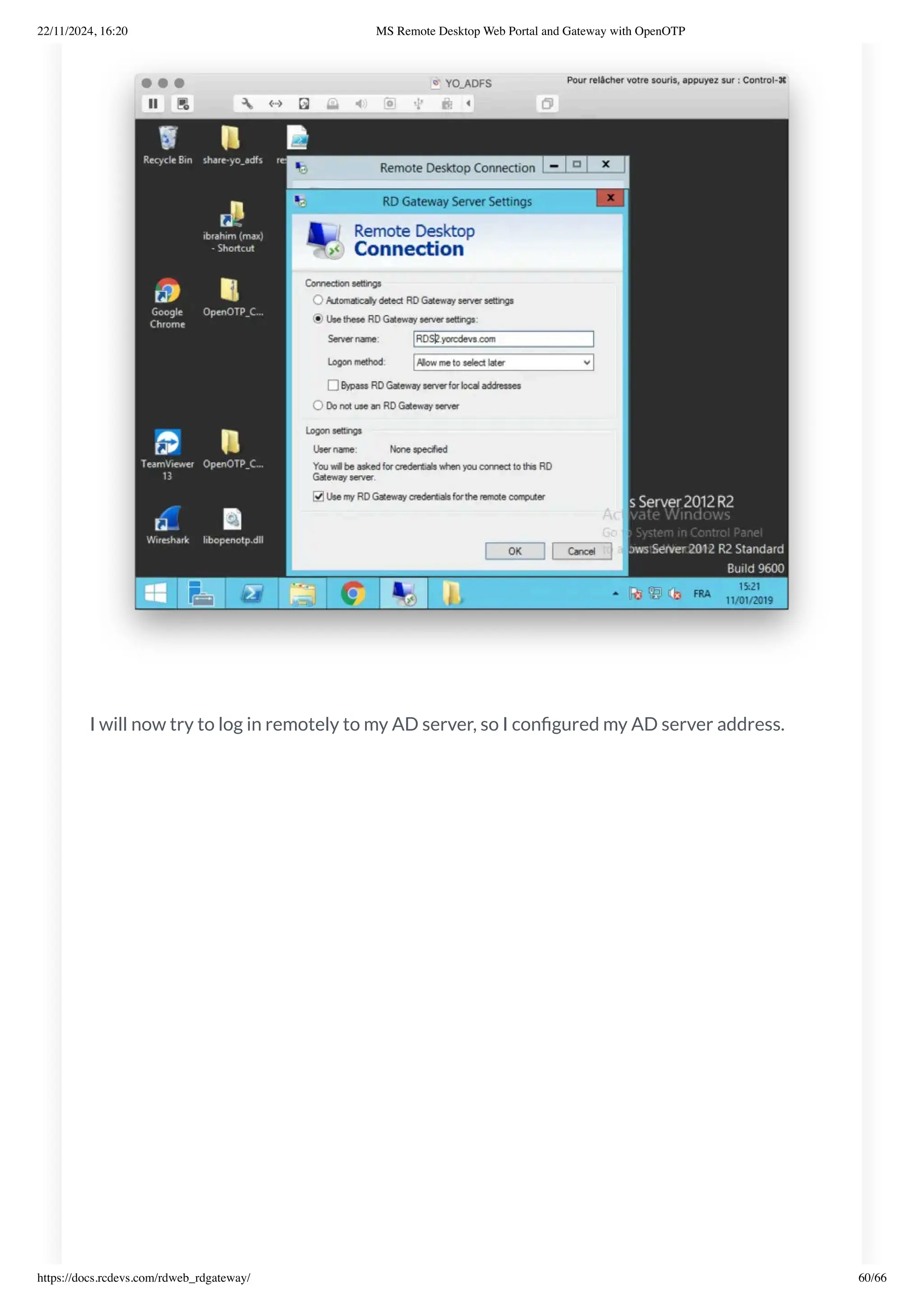 MS Remote Desktop Web Portal and Gateway With OpenOTP | PDF