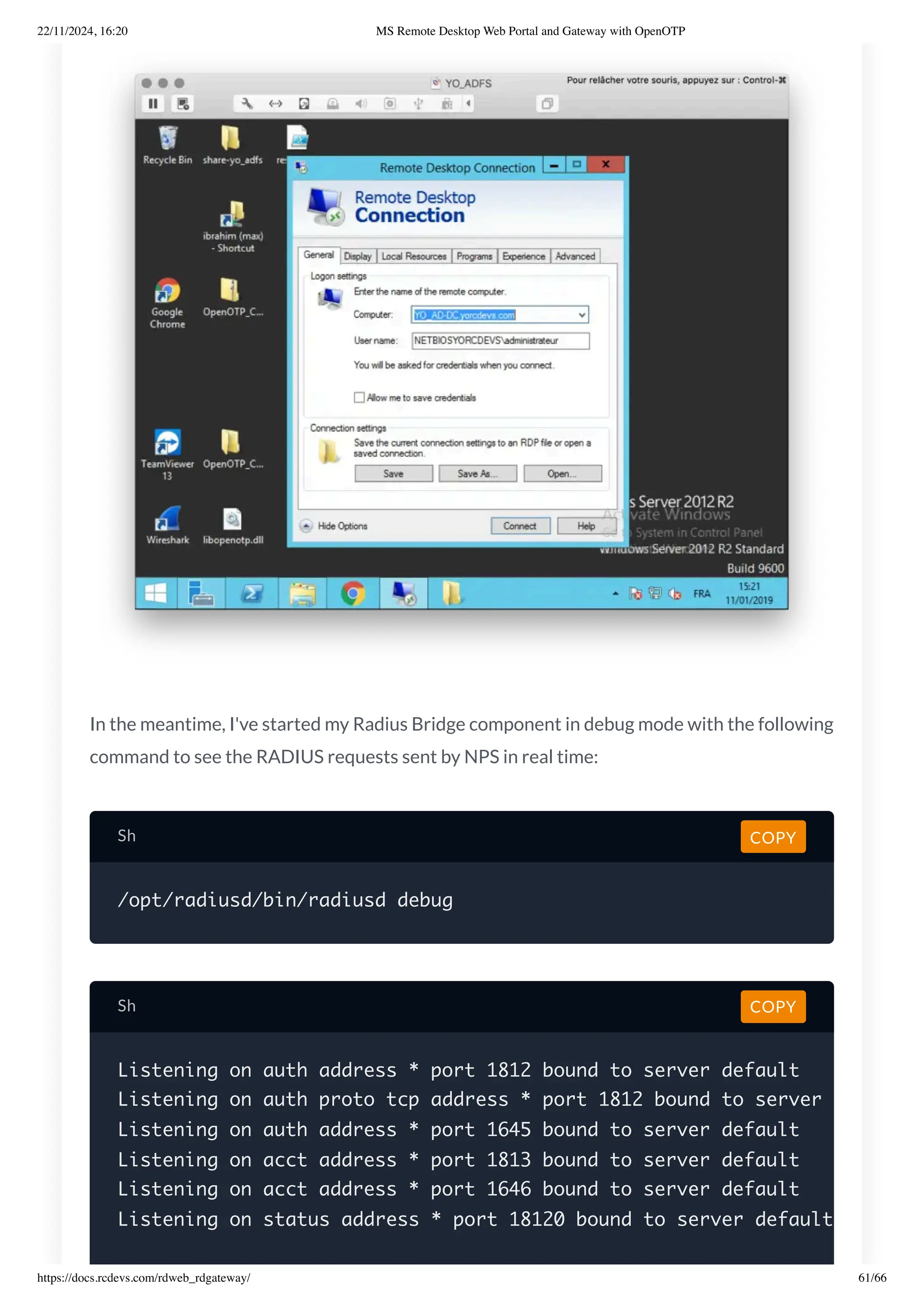 MS Remote Desktop Web Portal and Gateway With OpenOTP | PDF