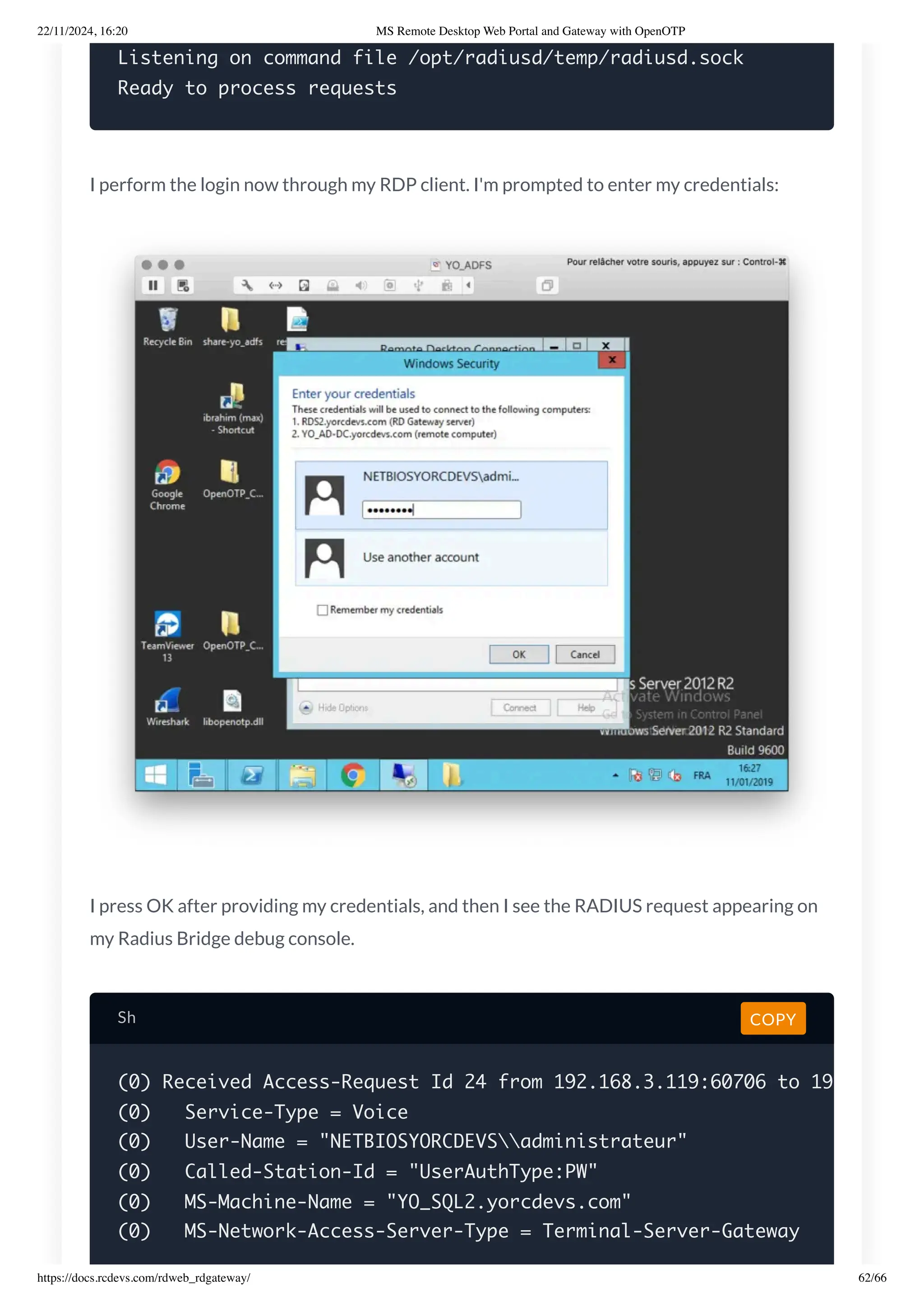 MS Remote Desktop Web Portal and Gateway With OpenOTP | PDF