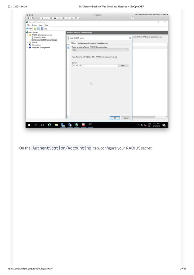 MS Remote Desktop Web Portal and Gateway With OpenOTP | PDF