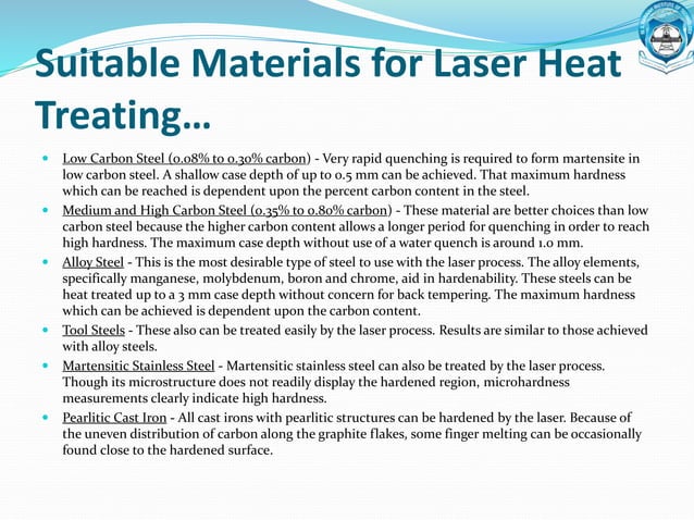 Laser heat treatment | PPTX | Chemistry | Science