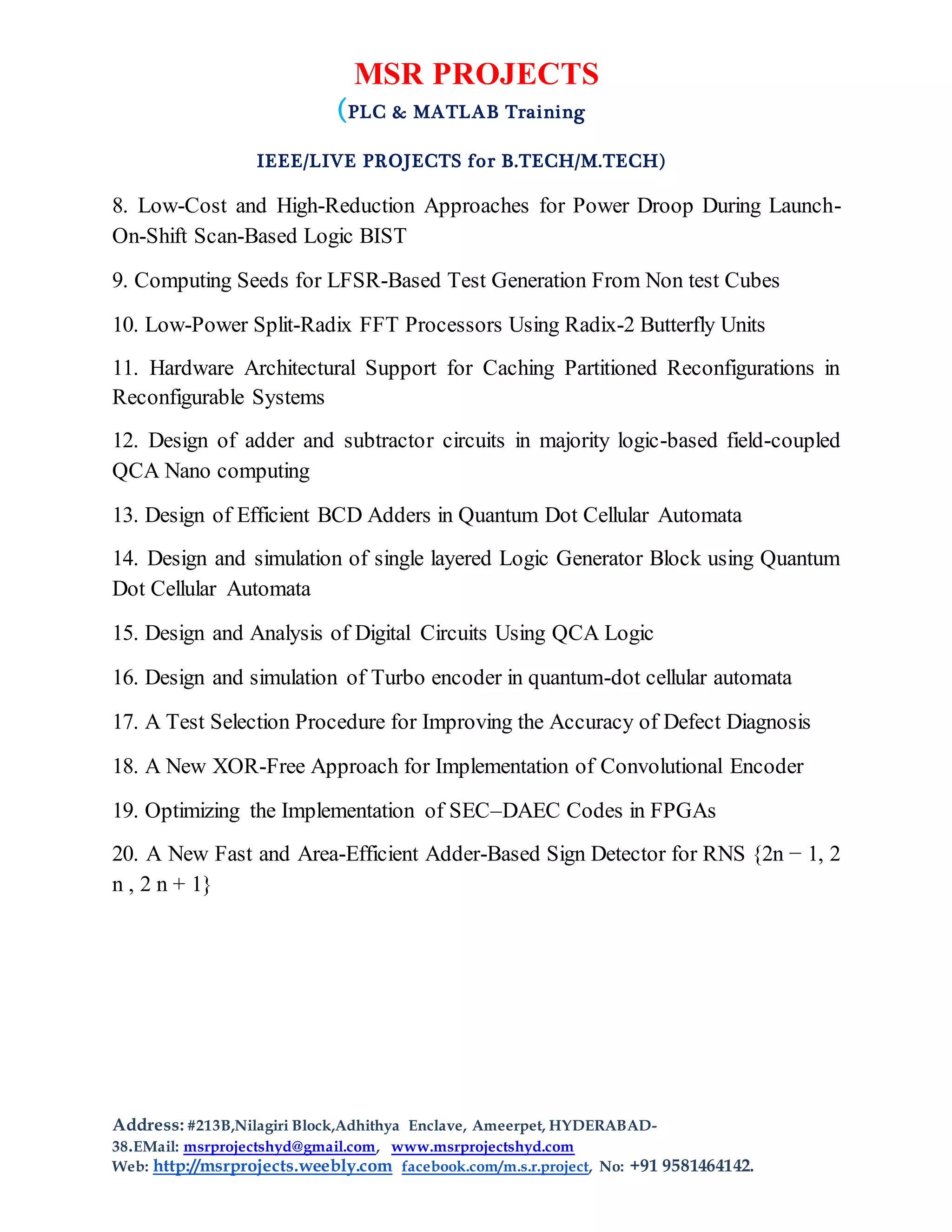 2016 Ieee Vlsi Tites From Msr Projects 9581464142 Pdf