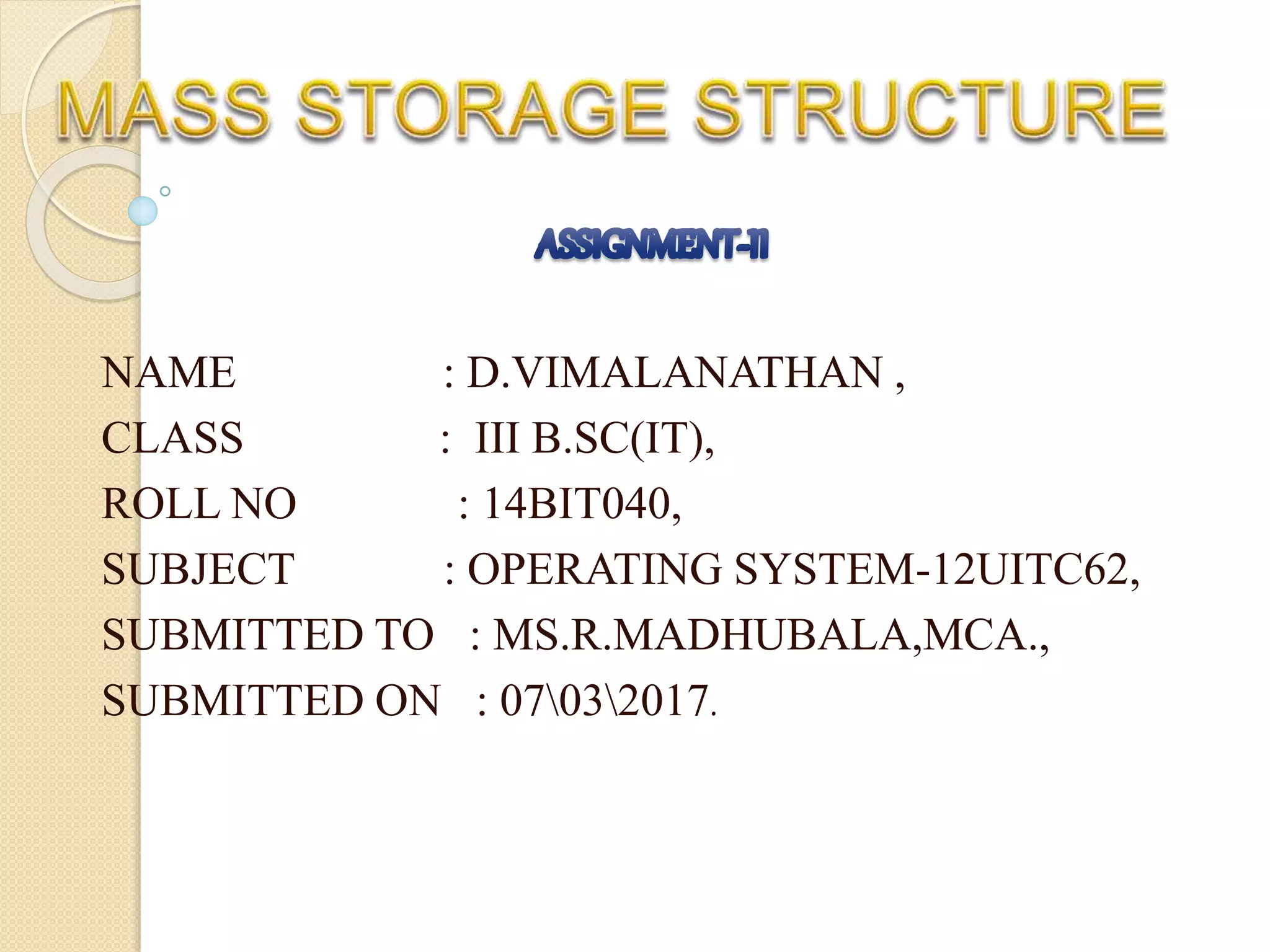 Mass Storage Structure | PPTX
