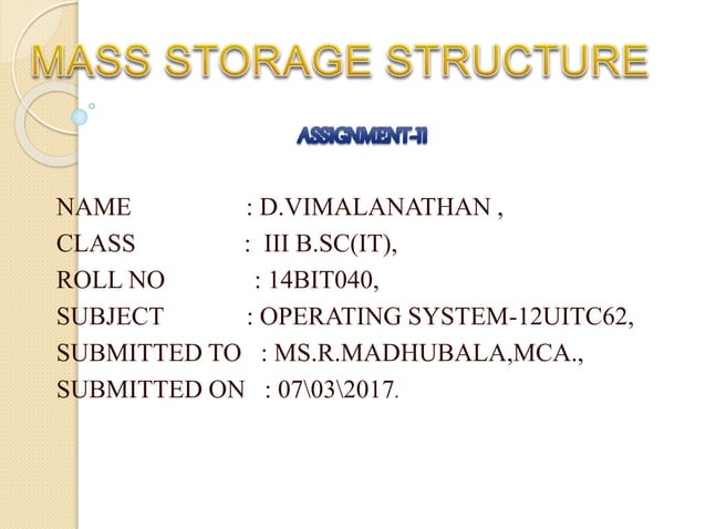 Mass Storage Structure | PPTX