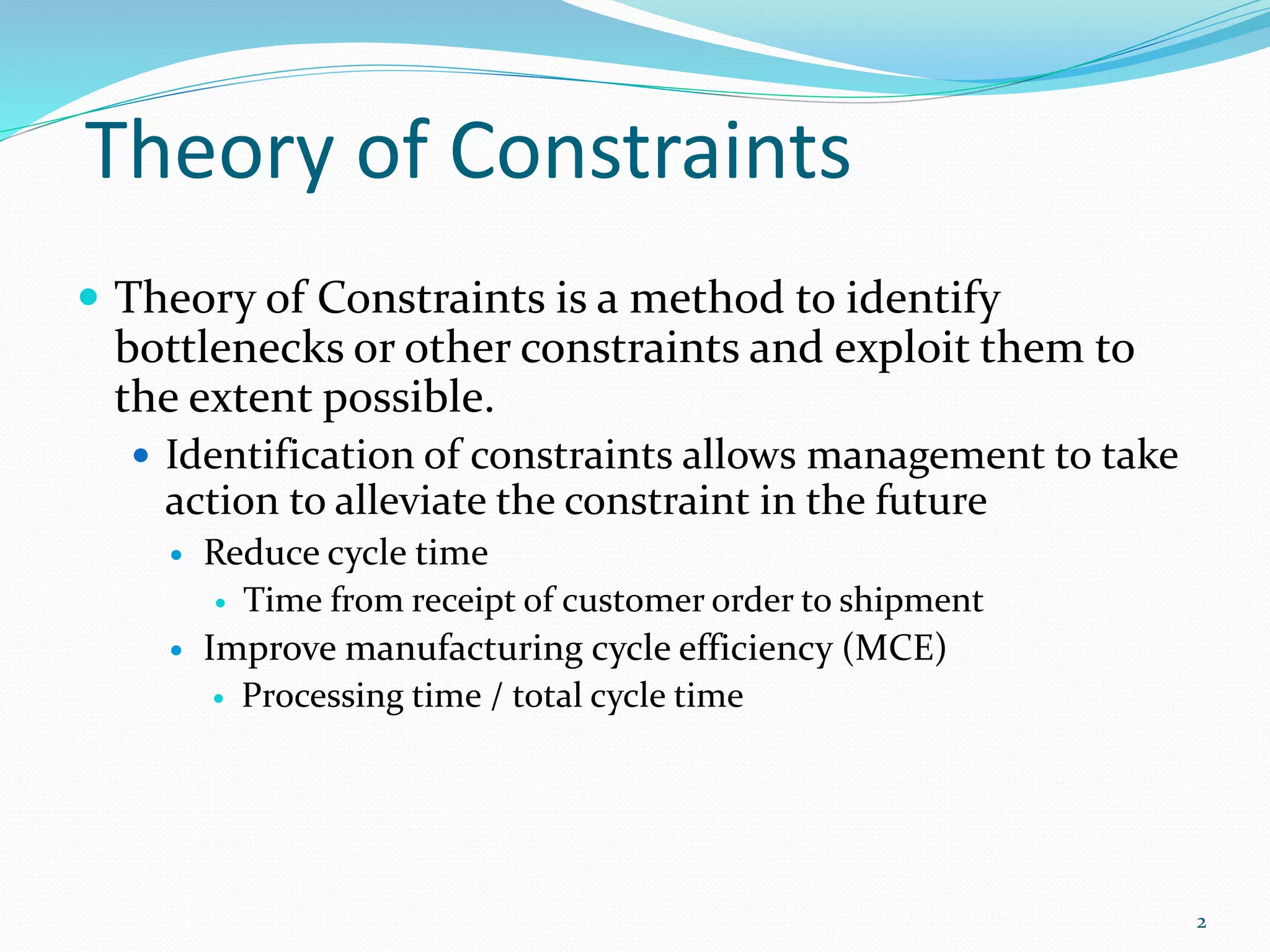 Theory of Constraints | PPTX | Business | Business and Finance
