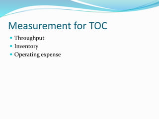 Theory of Constraints | PPTX