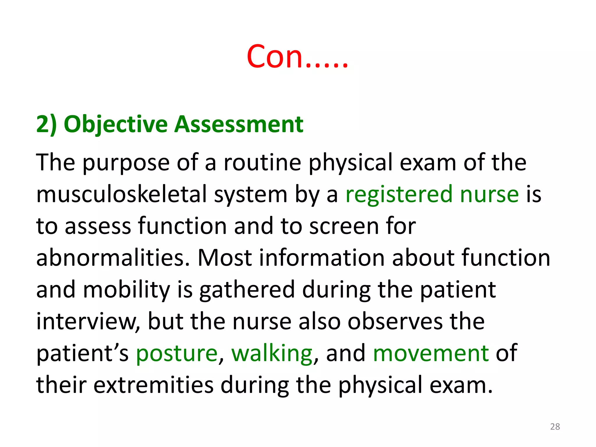 MSS ASSESSMENT 2.pptx | Bone and Joint Conditions | Diseases and Conditions