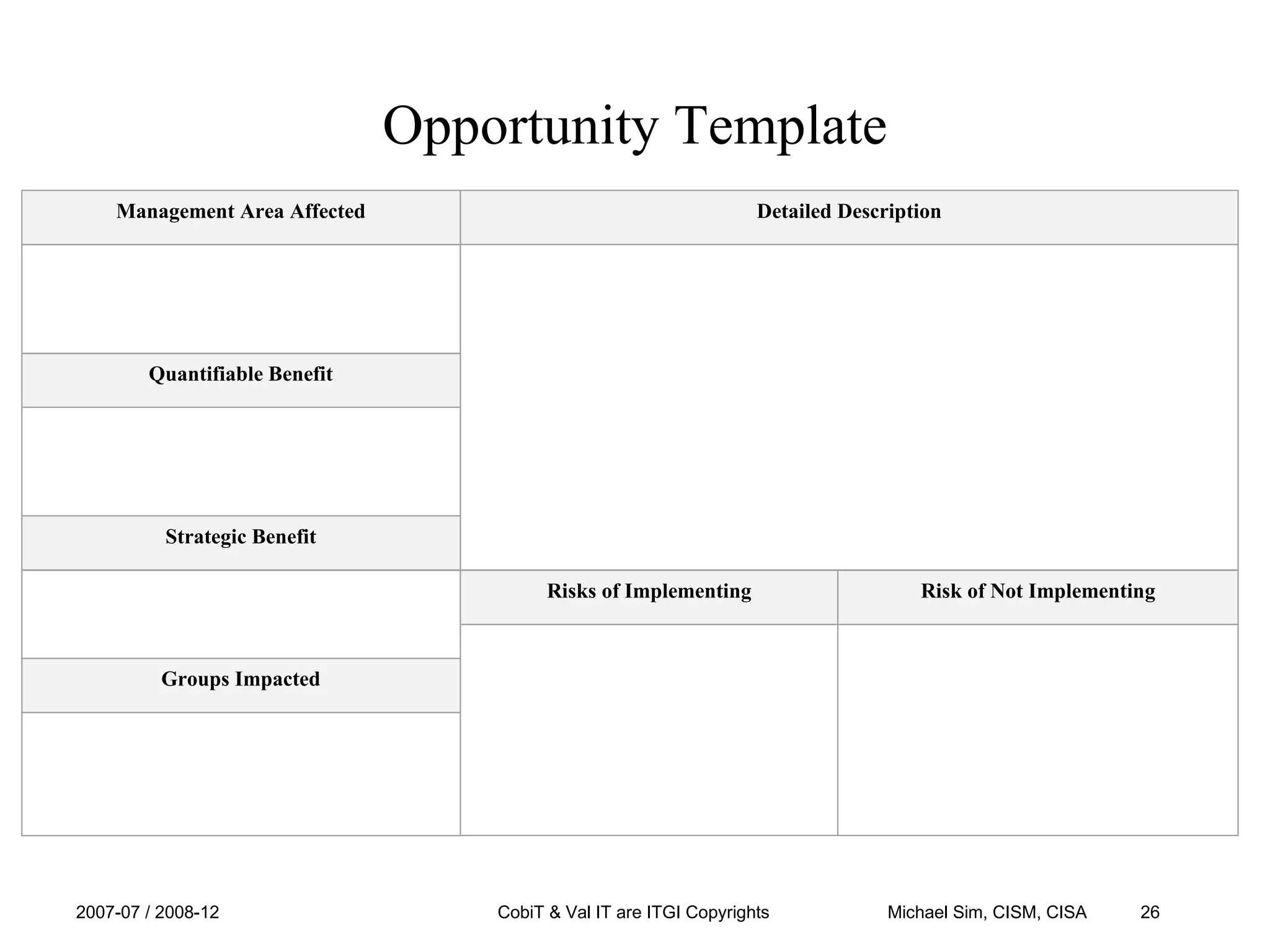 CobiT, Val IT & Balanced Scorecards | ODP
