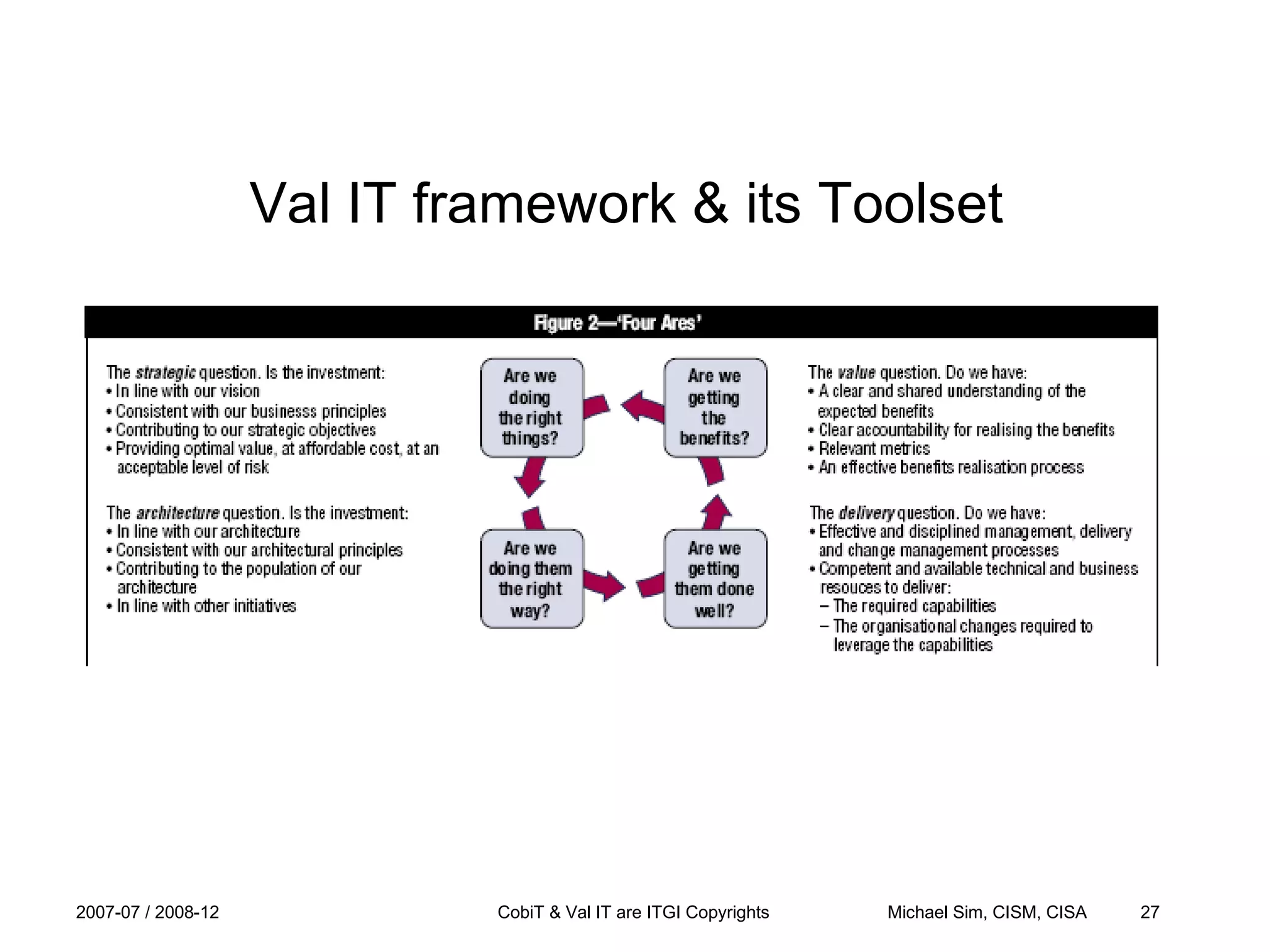 CobiT, Val IT & Balanced Scorecards | ODP