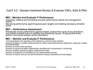 CobiT, Val IT & Balanced Scorecards | ODP