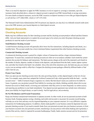 Participant Guide banking services | PDF