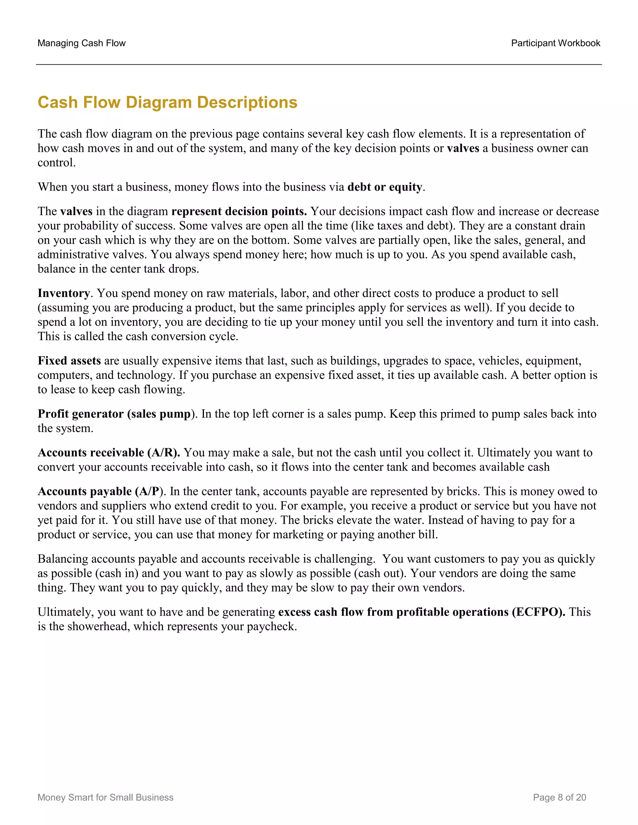 Participant Guide cash flow | PDF