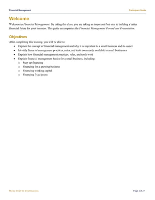 Financial management participant guide | PDF