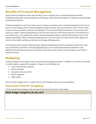 Financial management participant guide | PDF
