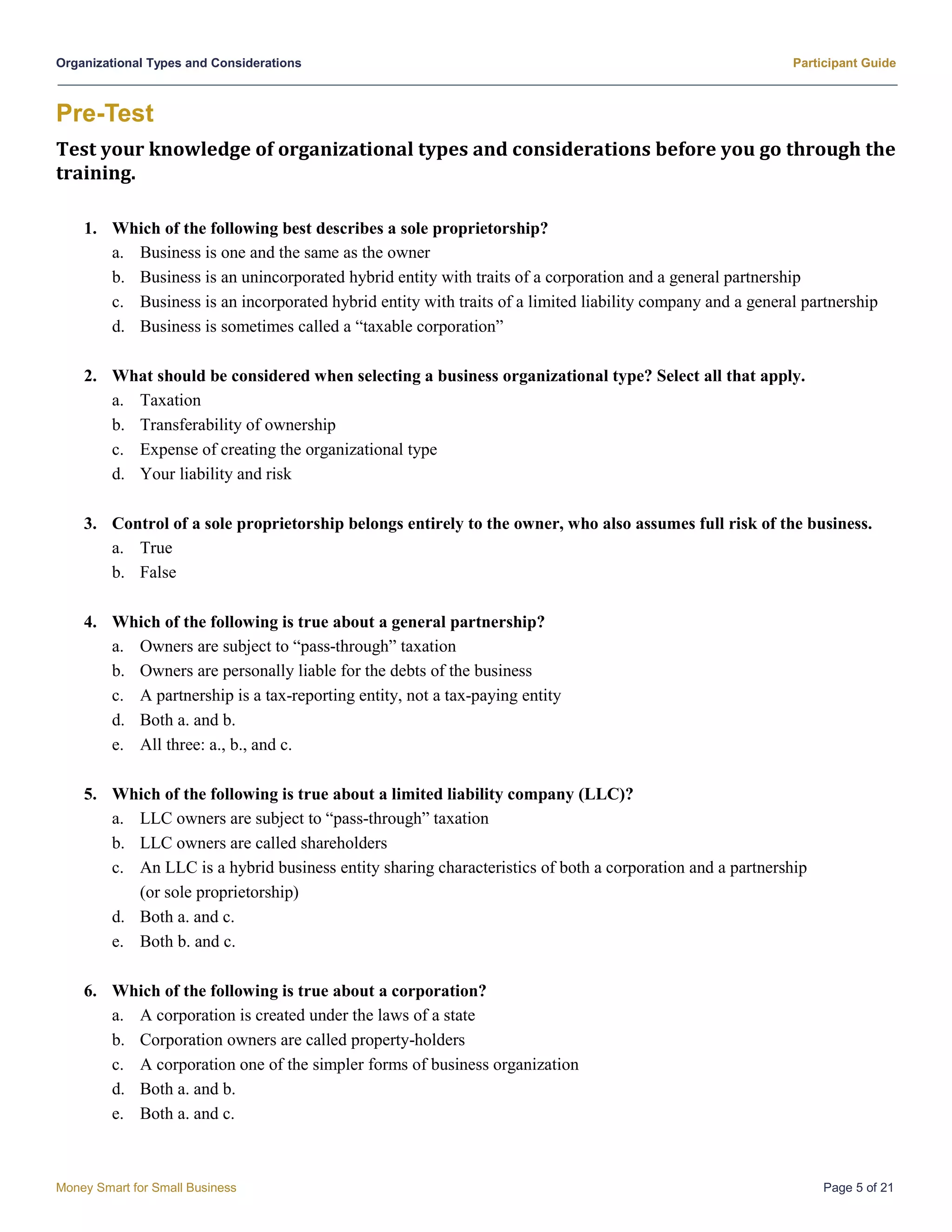 Participant Guide org types | PDF