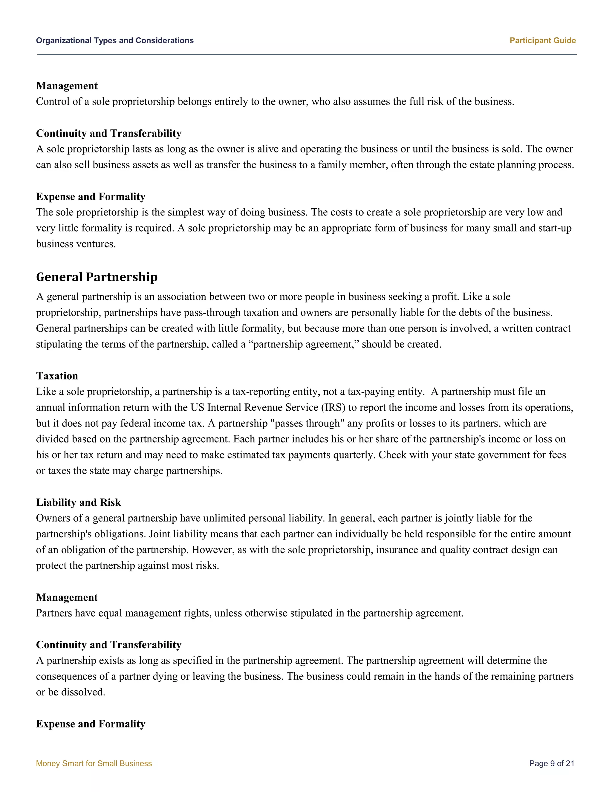 Participant Guide org types | PDF