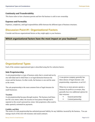 Participant Guide org types | PDF