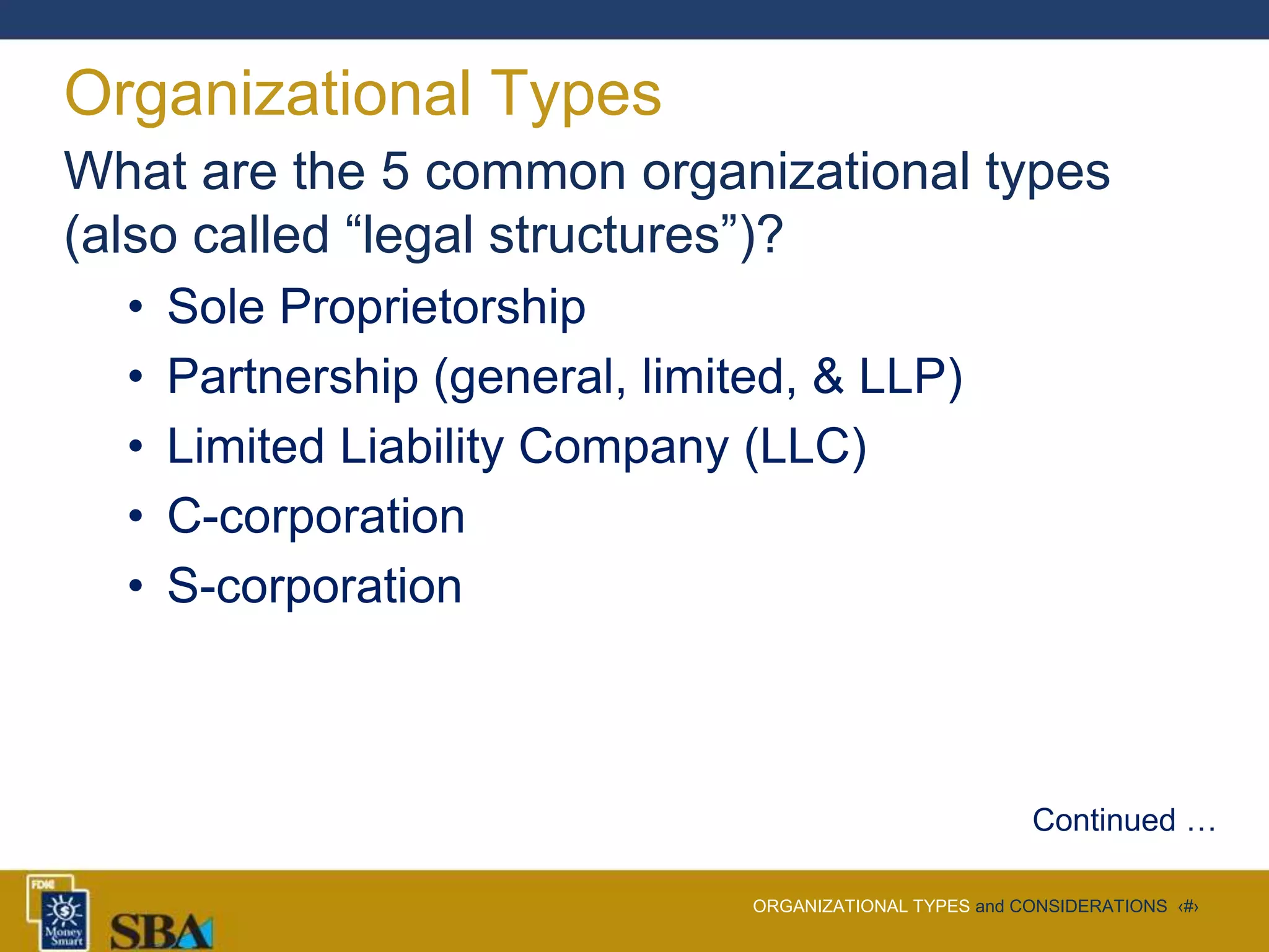 Organizational Types | PPTX | Small and Medium-sized Business | Business