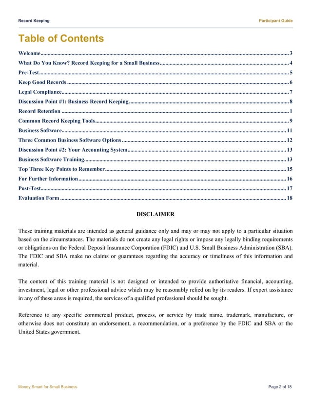 Participant Guide record keeping | PDF