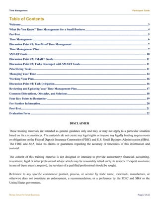 Participant Guide time management | PDF