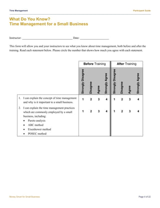 Participant Guide time management | PDF