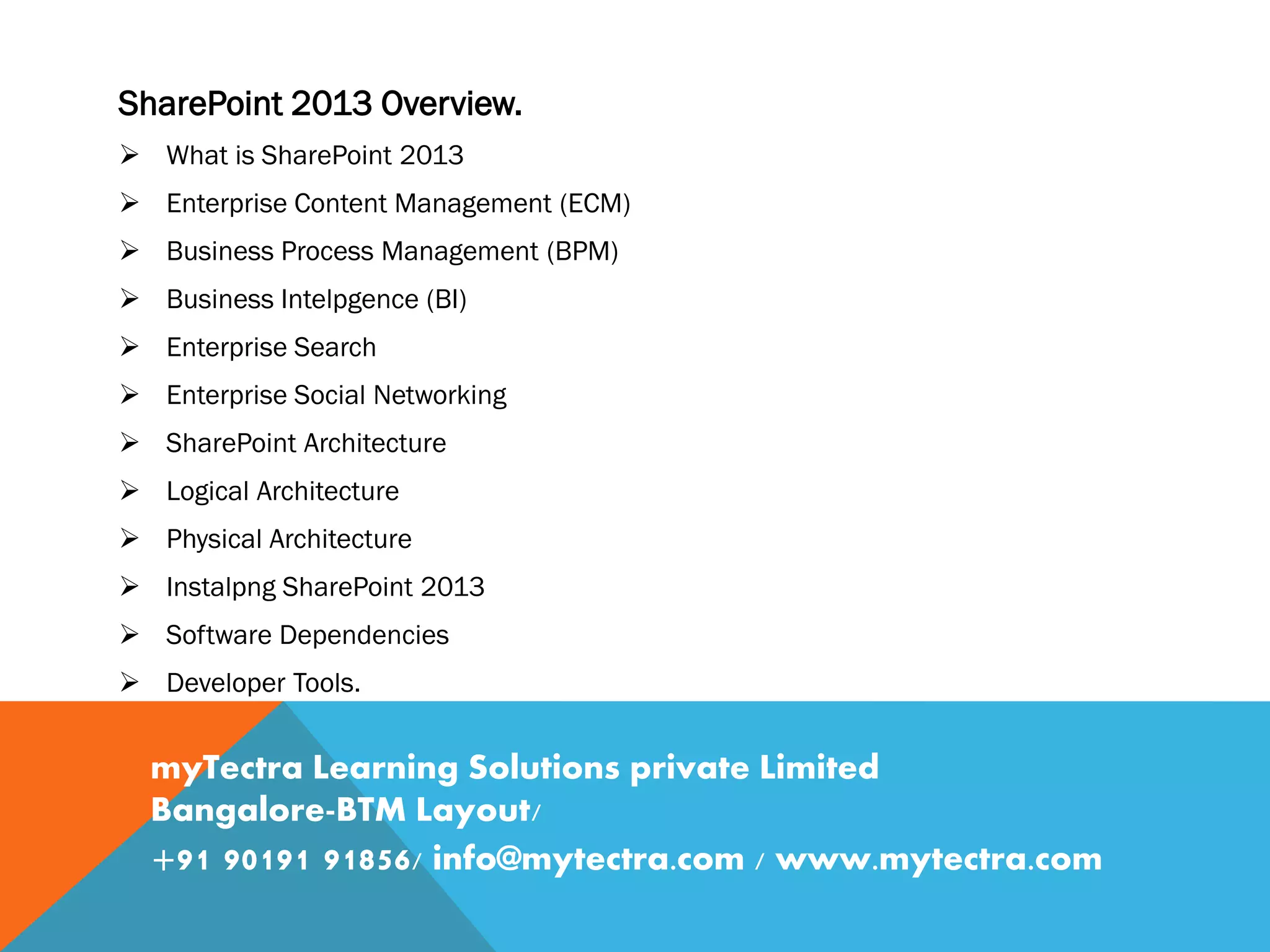 The Best MS Sharepoint 2013 Development in Bangalore | PPT