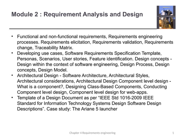 Management of Software Systems:Functional and non-functional requirements, Requirements ...