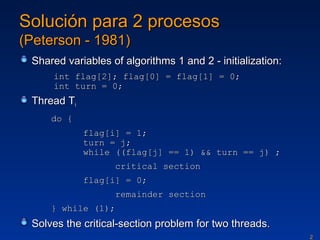 Más sobre el Algoritmo de Peterson | PPT