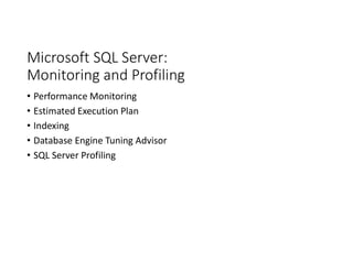 SQL Server 2014 Monitoring and Profiling | PPT