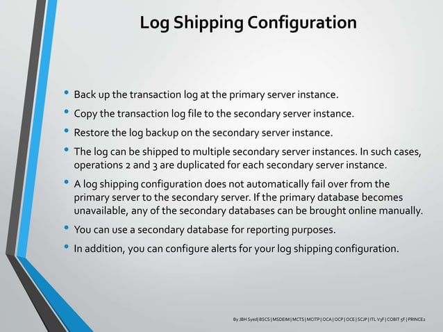 SQL Server Disaster Recovery Implementation | PPT