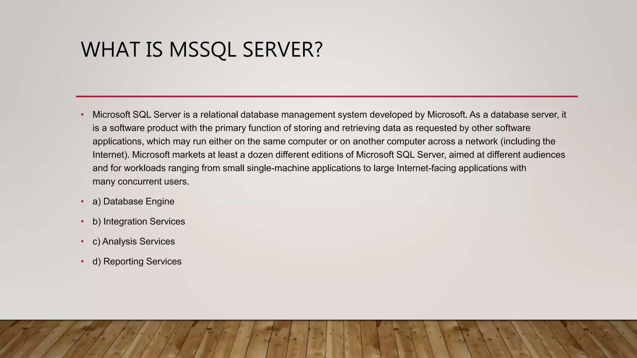 MSSQL SERVER | PPT