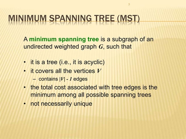Minimum spanning tree | PPTX