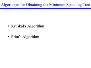 Minimum Spanning Tree | PPT | Graphics Software | Computer Software and Applications