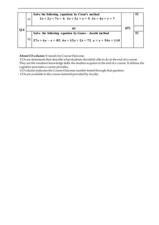 Mst 1 question paper(bt401) cse | DOC