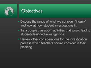 Planning Student Investigations in Science | KEY