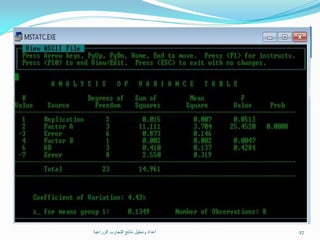 data analysis with Mstat C program and examples | PPT