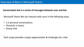 Build and integrate conversational series with Microsoft Teams Bot | PPTX | Web Conferencing ...