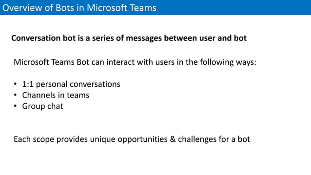 Build and integrate conversational series with Microsoft Teams Bot | PPTX | Web Conferencing ...