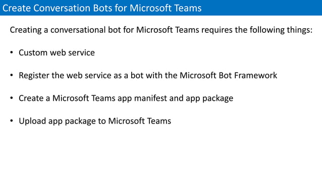Build and integrate conversational series with Microsoft Teams Bot ...