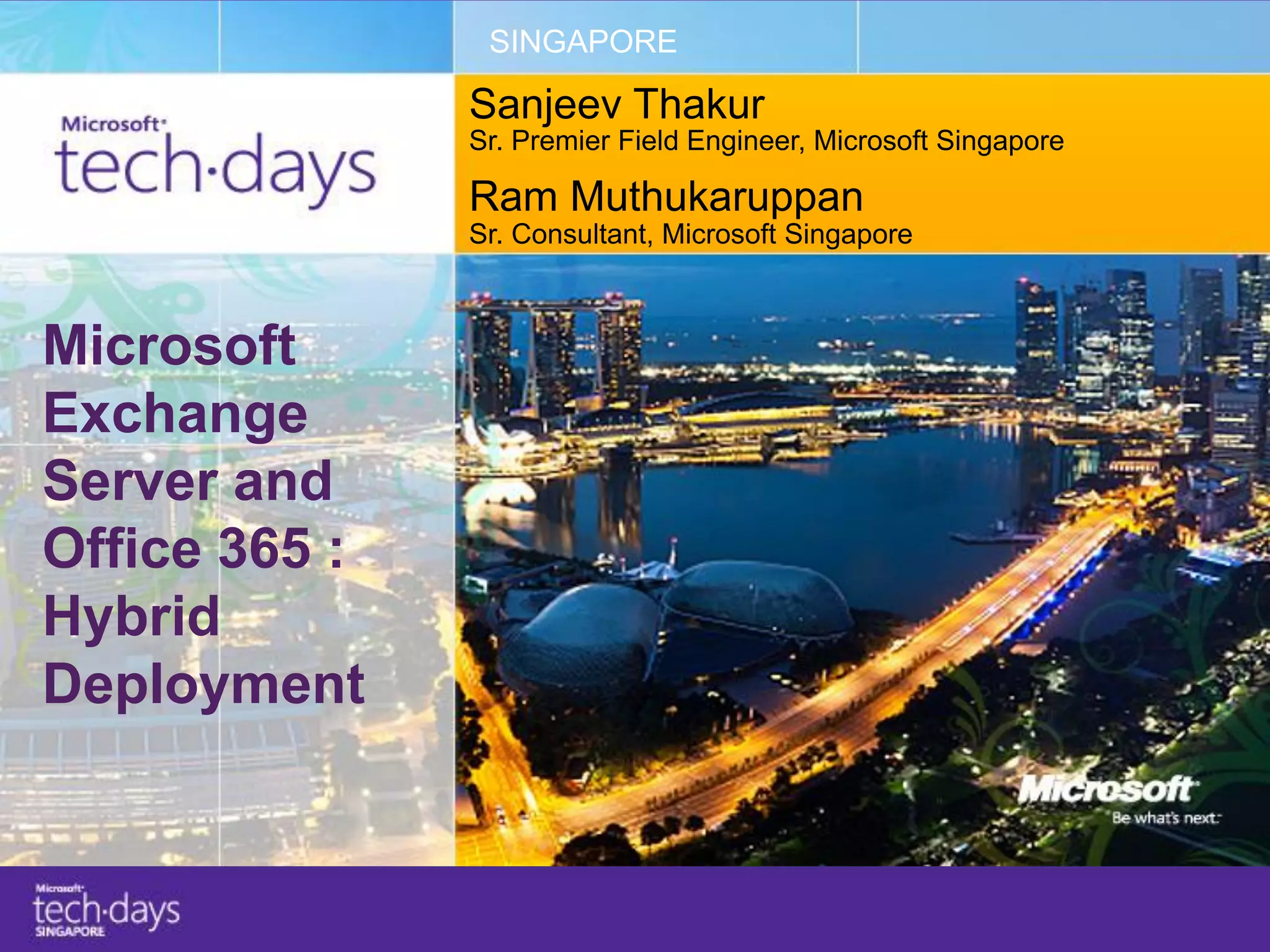 MS TechDays 2011 - Microsoft Exchange Server and Office 365 Hybrid ...
