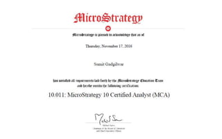 MicroStrategy certifications | PPT