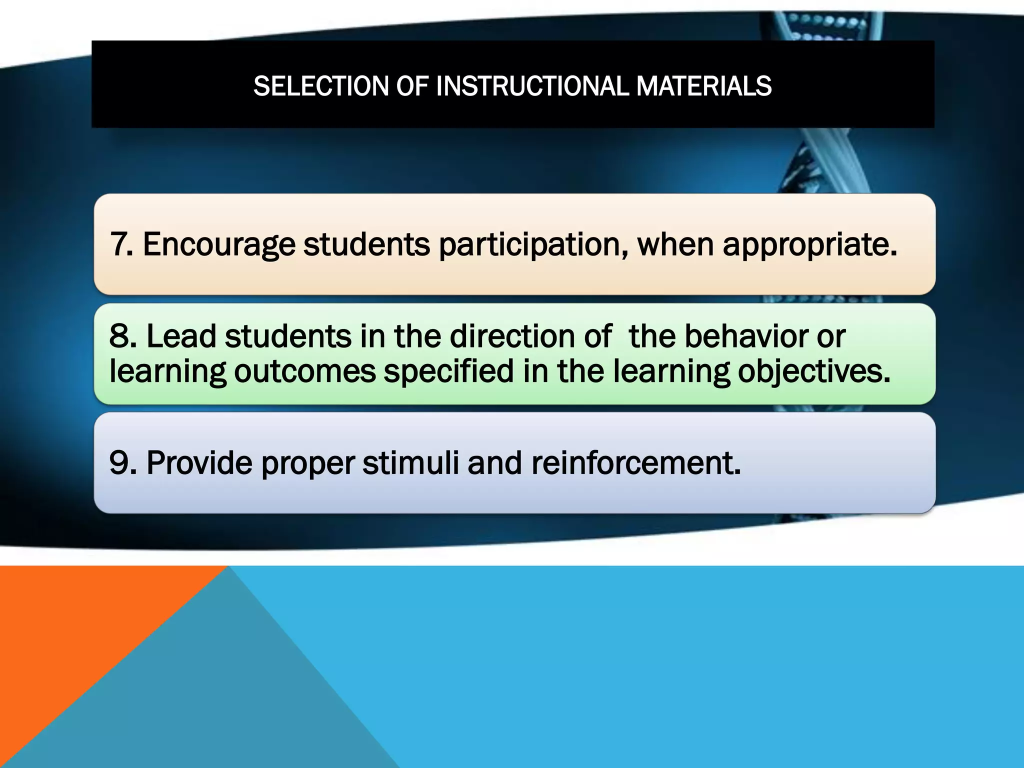 Selection an Preparation of Instructional Materials | PDF