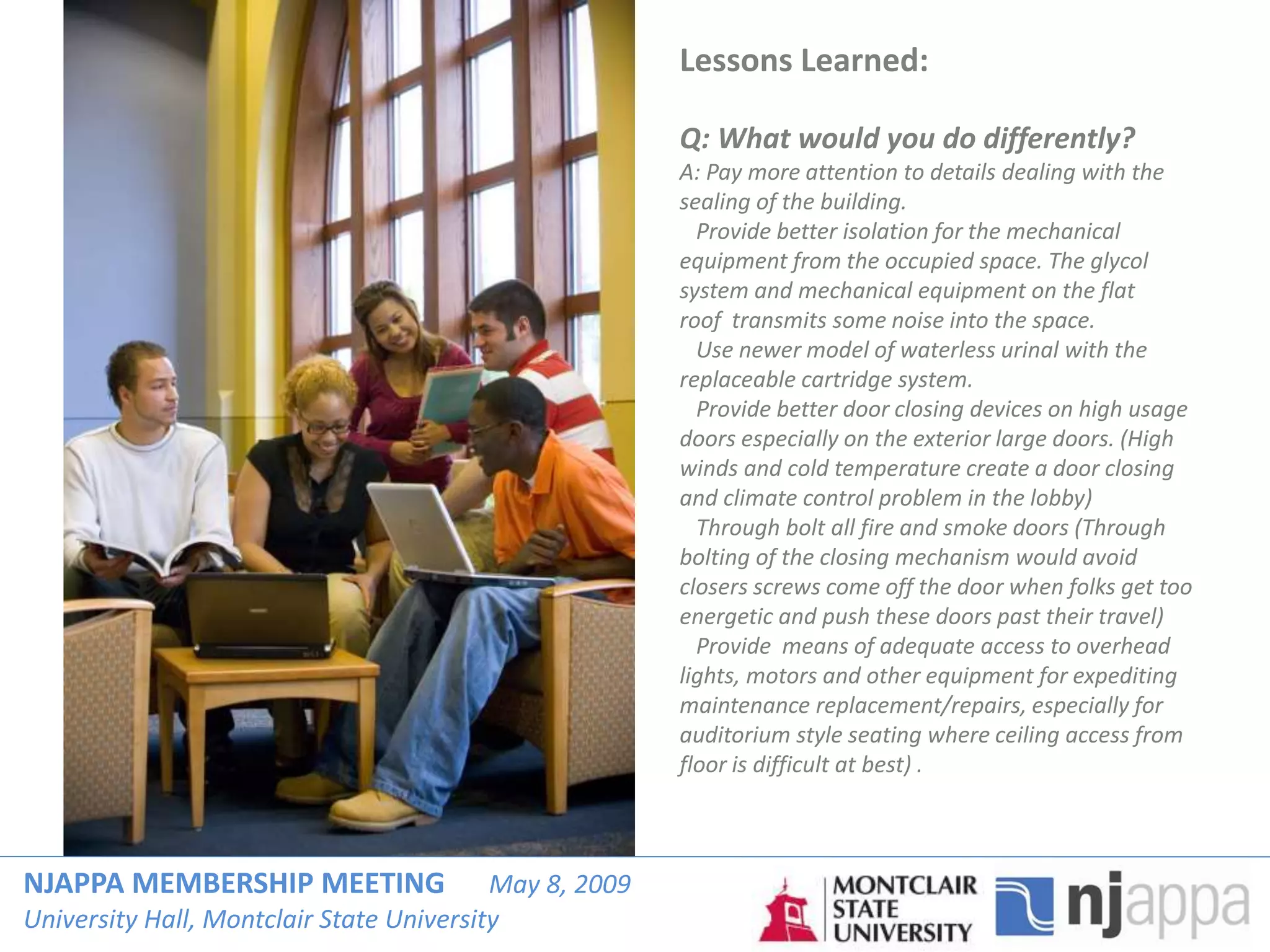 Presentation & Building Tour of University Hall (APPA 2009) | PPTX