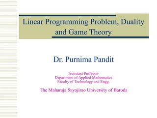 LPP, Duality and Game Theory | PDF | Computing | Technology & Computing