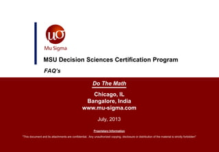 MSU certification faqs | PDF
